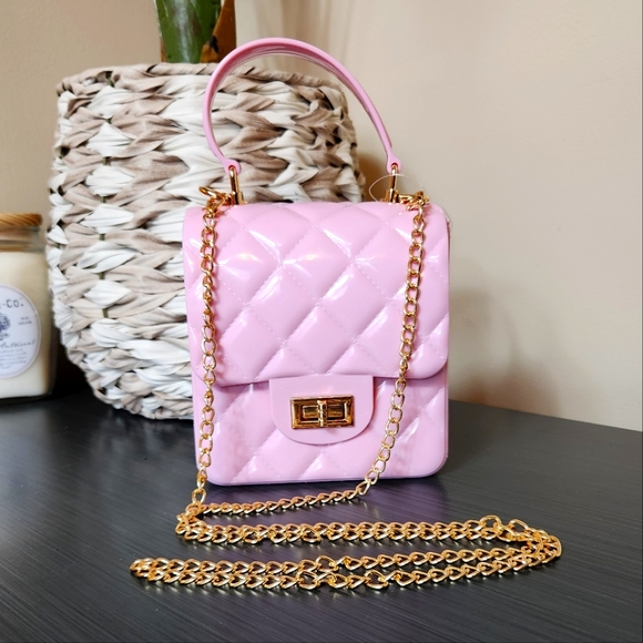 Bags | Texured Mini Pink Handbagpursecrossbody Bag | Poshmark